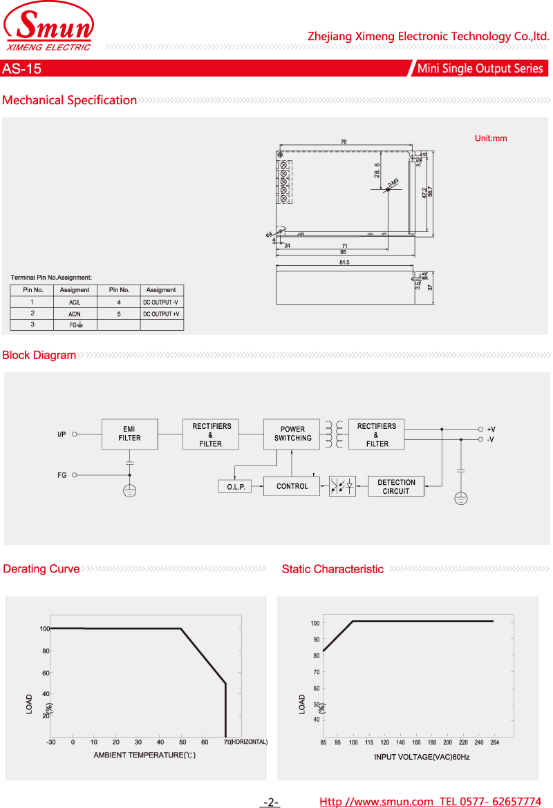 AS-15-15 15W 15VDC 1A Tiny Switching Power Supply from China ...